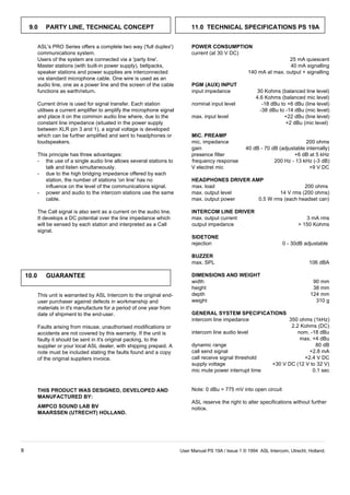 ASL Intercom PS19A | PDF