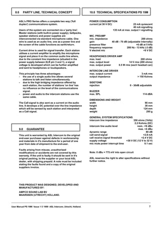 ASL Intercom PS19M | PDF