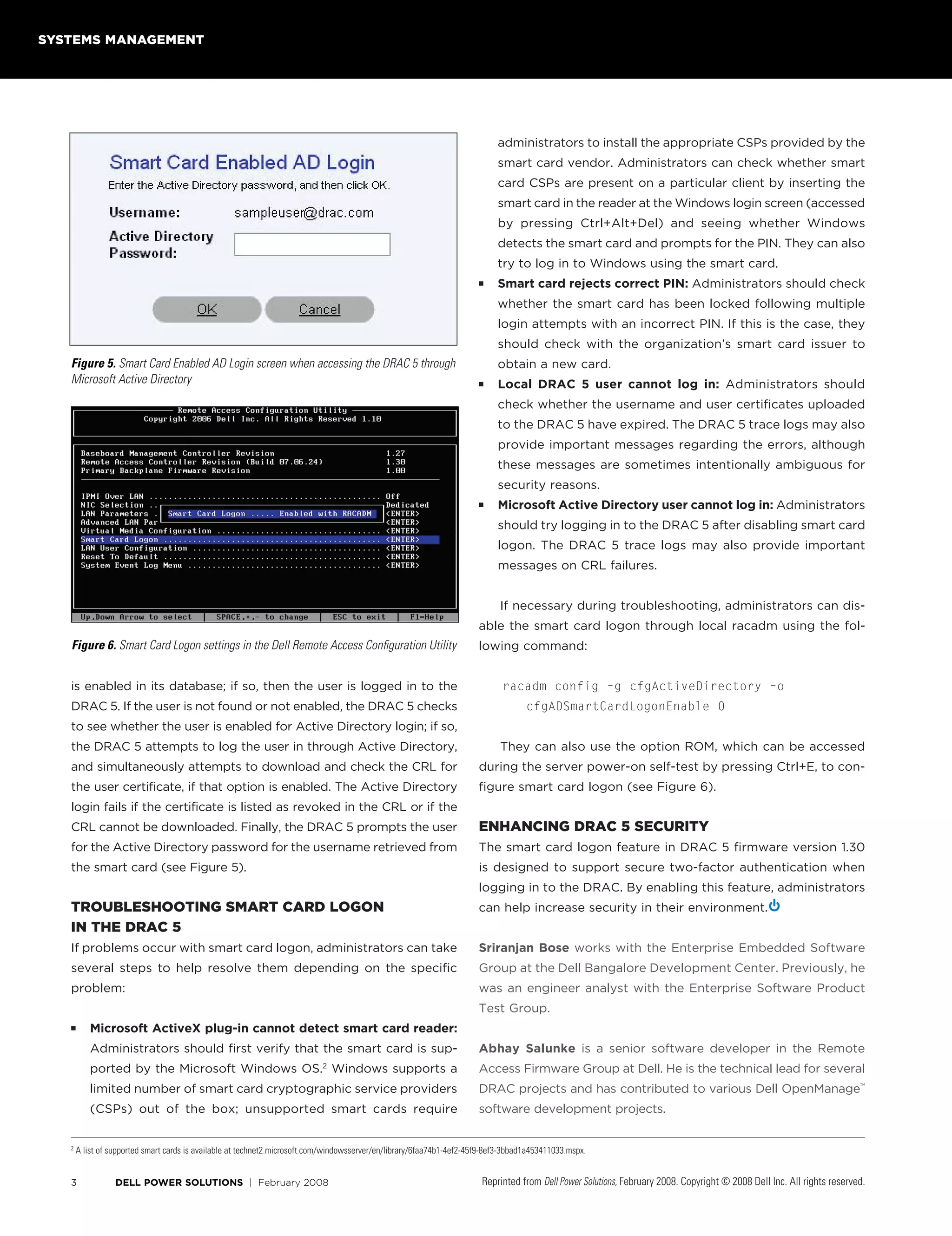 Smart card logon in DRAC5 | PDF