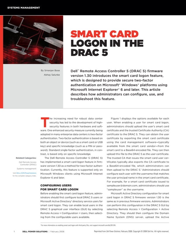 Smart card logon in DRAC5 | PDF | Internet | Computing