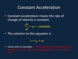 motion velocity accelaration and displacement | PDF