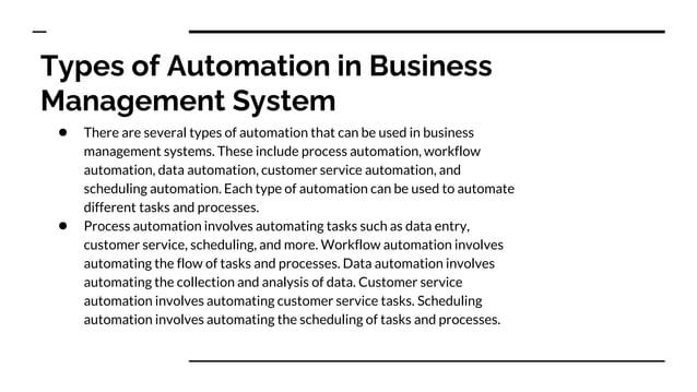 Automated business system presentation | PPT