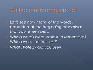 memory strategies | PPT