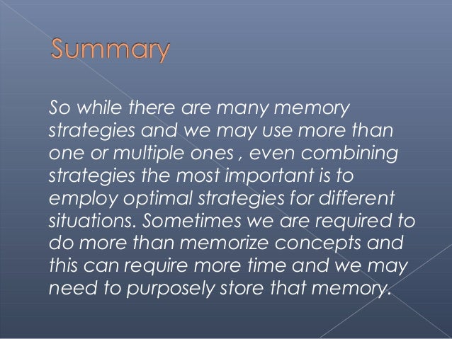 memory strategies