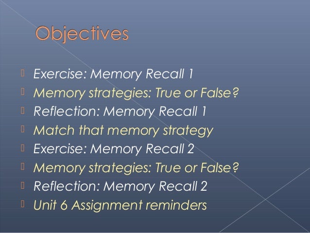 memory strategies