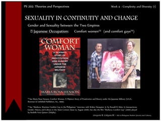 A Feast of Difference: "Gender Issues" and "Sexuality in Continuity and Change" | PPT