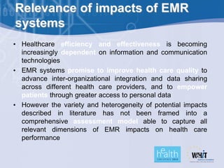 EMR and Healthcare Improvement Measuring / Assessing Organisational ...