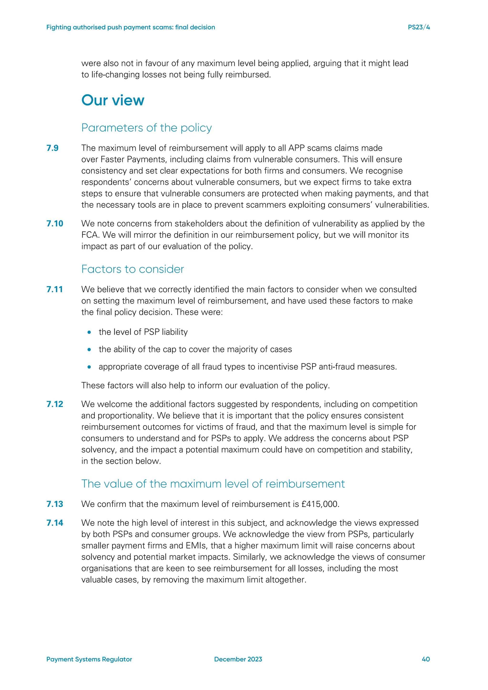 PSR policy statement on APP fraud re payments | PDF