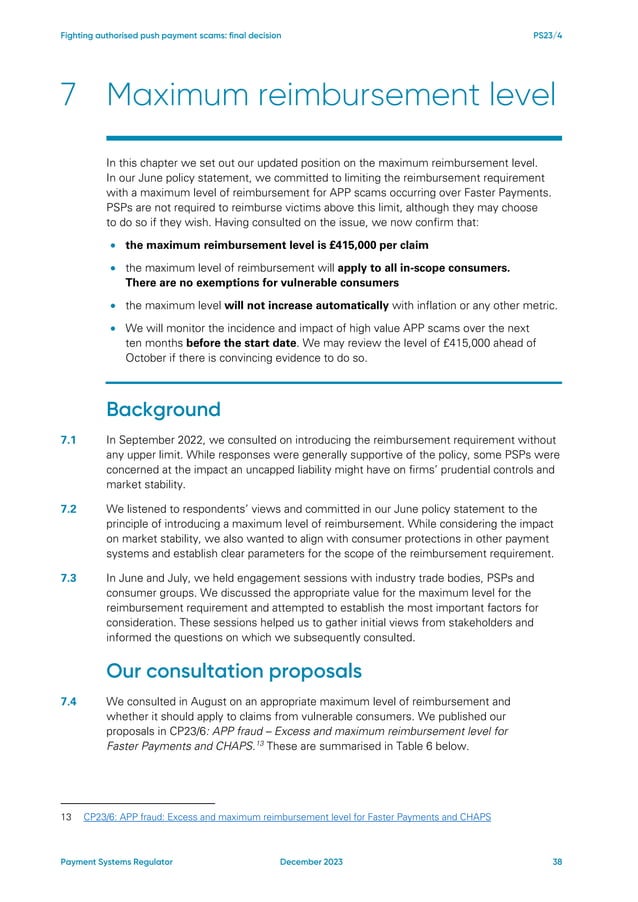 PSR policy statement on APP fraud re payments | PDF