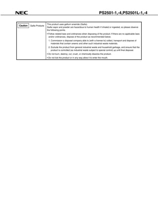 Original Opto NEC2501 PS2501 2501 SOP-4 New | PDF