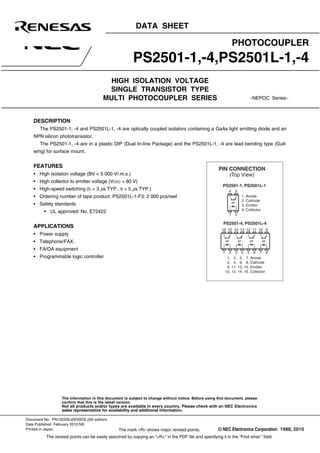 Original Opto NEC2501 PS2501 2501 SOP-4 New | PDF