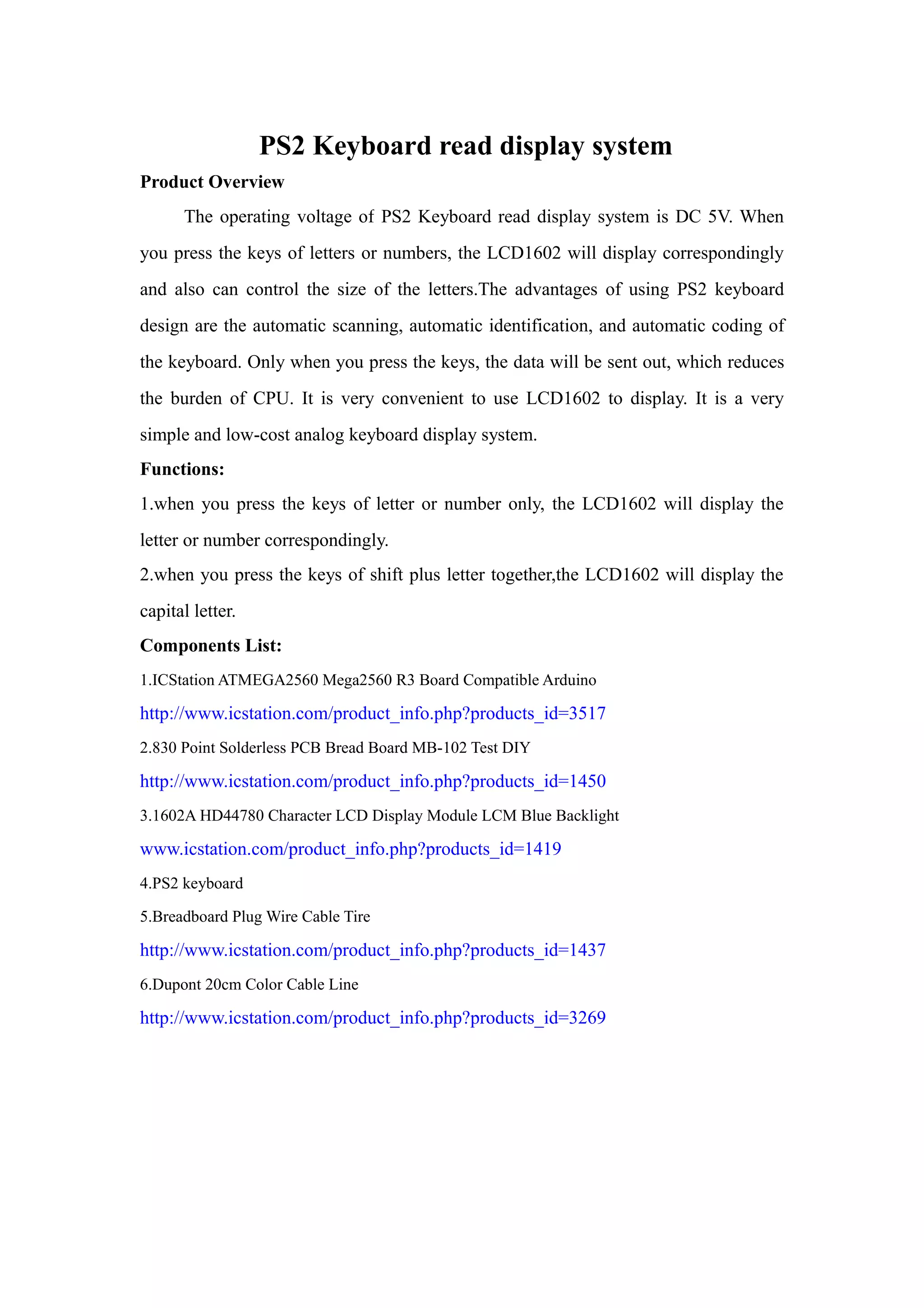 Ps2 keyboard read display system | DOC