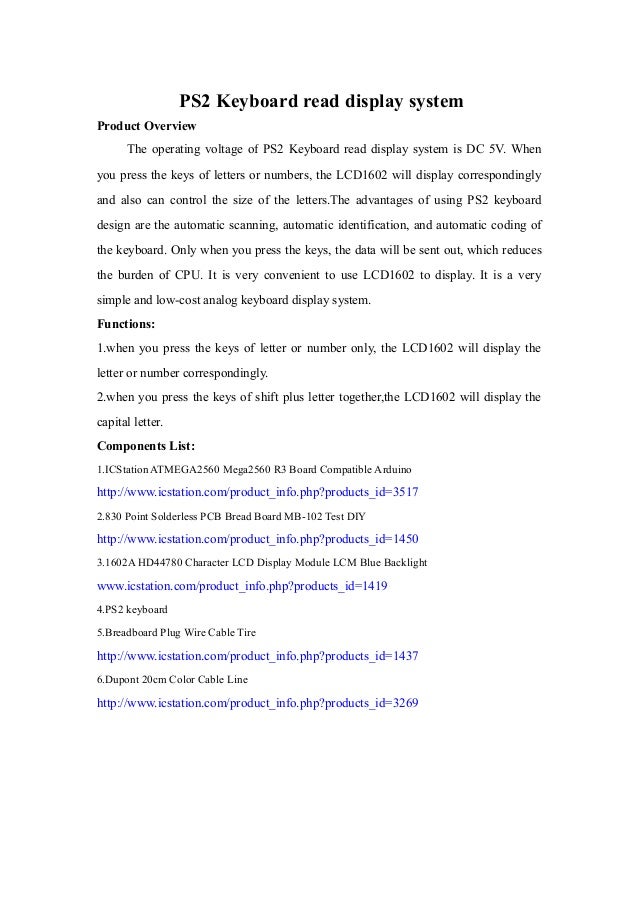 Ps2 keyboard read display system