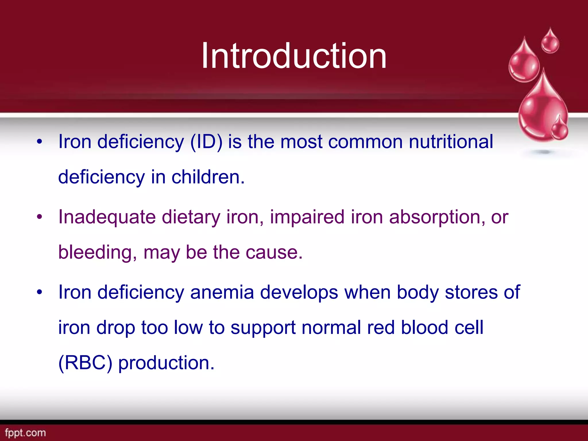 Approach to Iron Deficiency Anemia in Children | PPTX