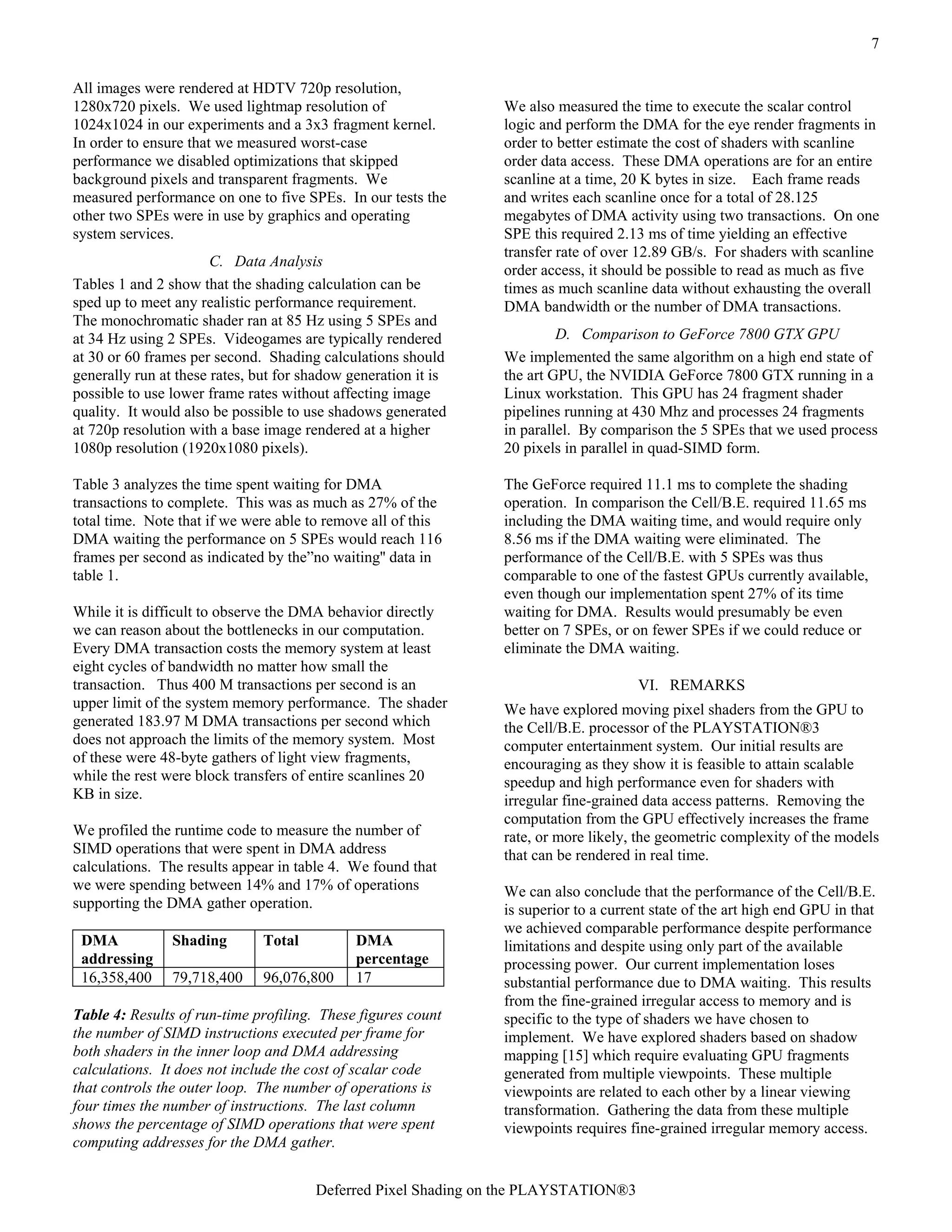 Deferred Pixel Shading on the PlayStation 3 | PDF