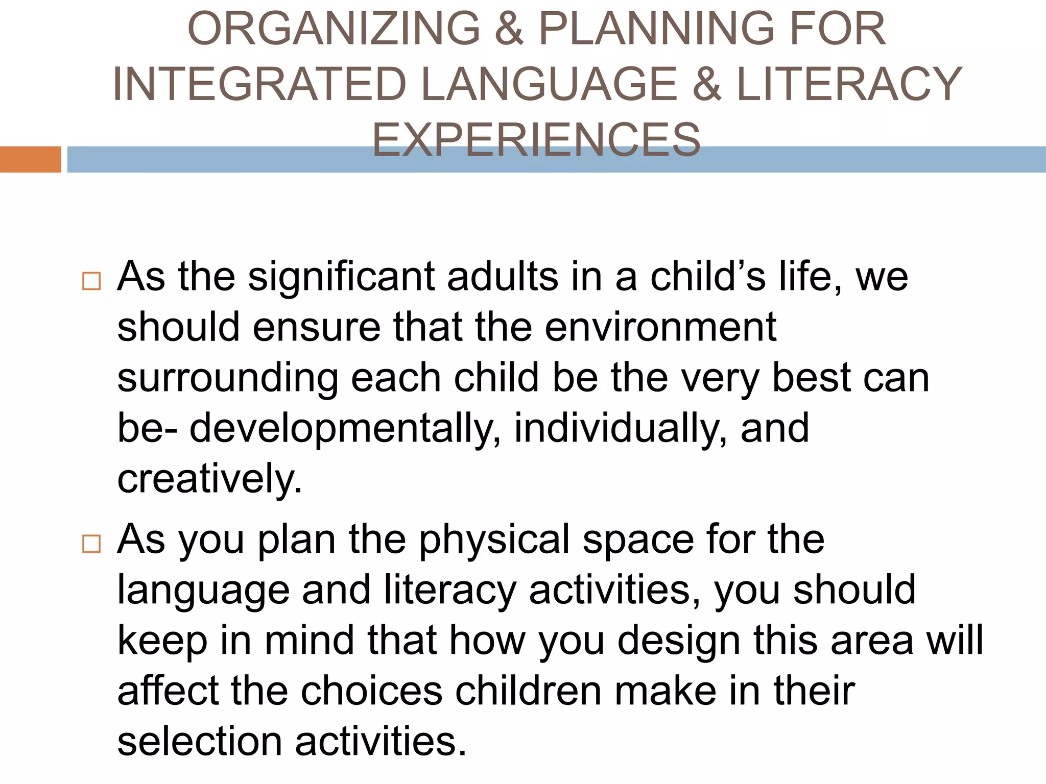 Language & Literacy in Early Childhood | PPTX