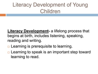 Language & Literacy in Early Childhood | PPTX