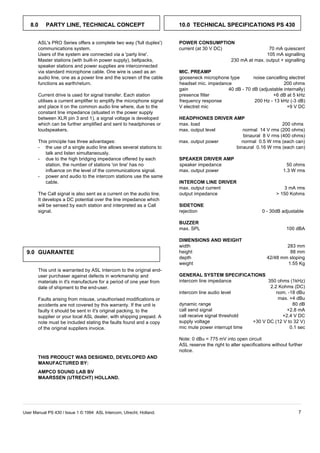 ASL Intercom PS430 | PDF