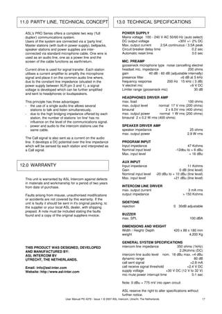ASL Intercom PS4379 | PDF