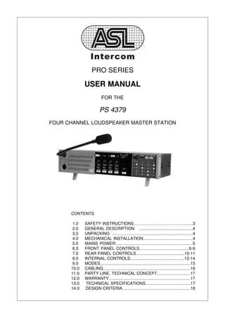 ASL Intercom PS 4379 | PDF