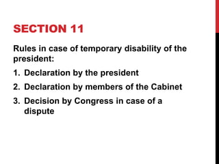 Article VII of the PH Constitution Sections | PPT