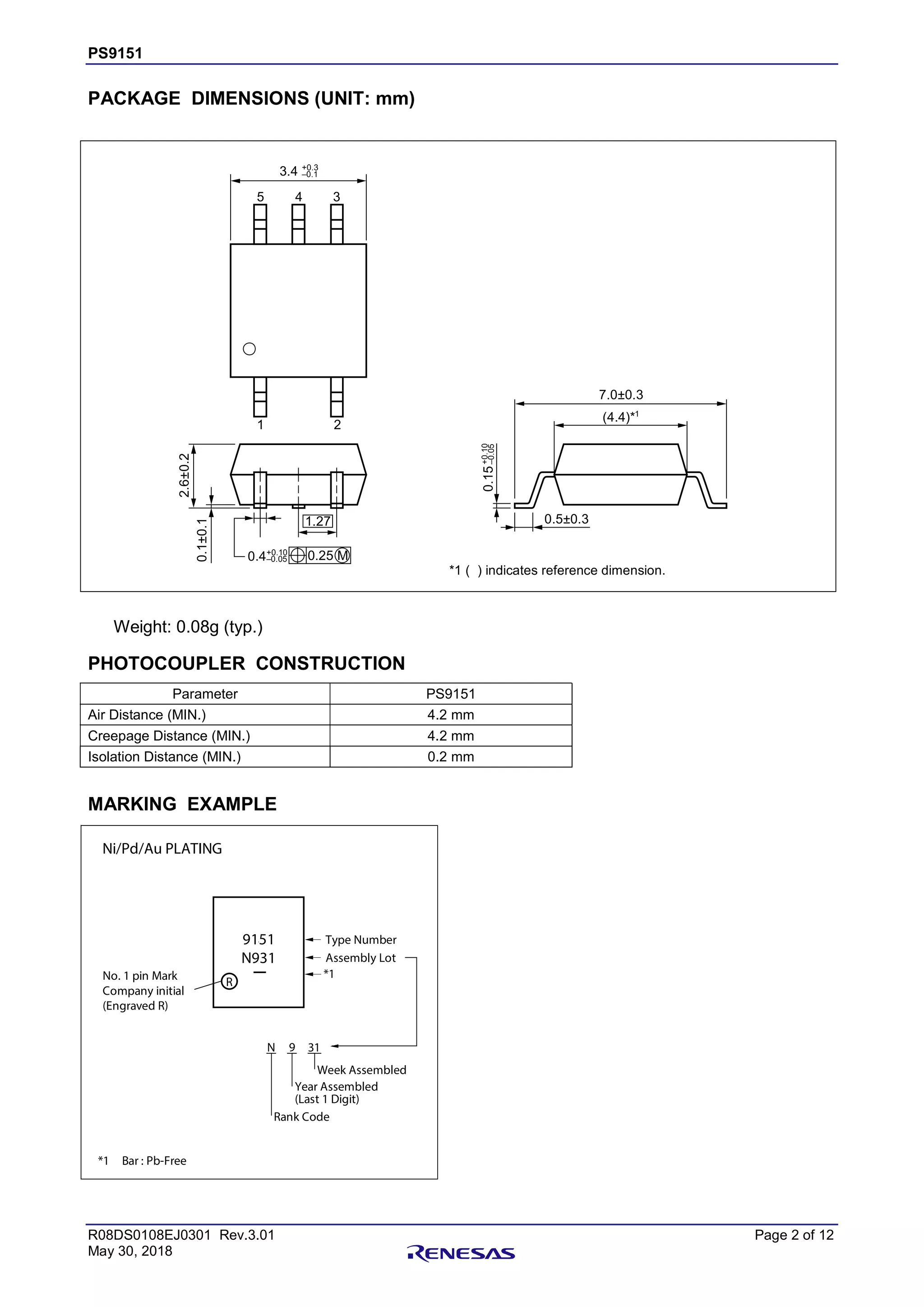 Original Opto PS9151-V-F3-AX 9151 SOP-5 New | PDF