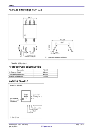 Original Opto PS9151-V-F3-AX 9151 SOP-5 New | PDF