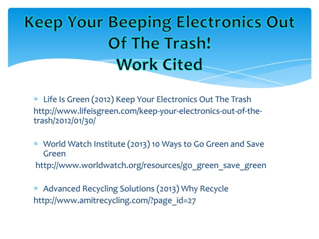 Keep Your Bleeping Electronics Out Of The Trash! | PPT