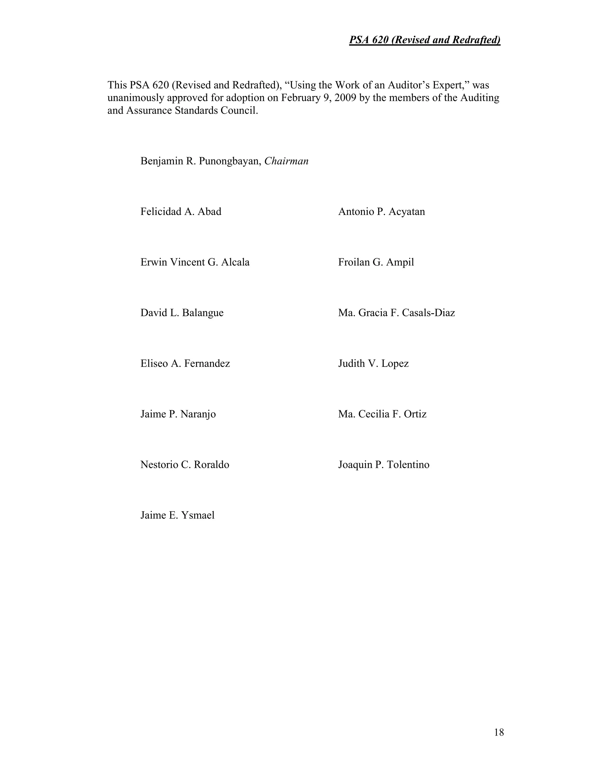 Psa 620-revised-and-redrafted | PDF