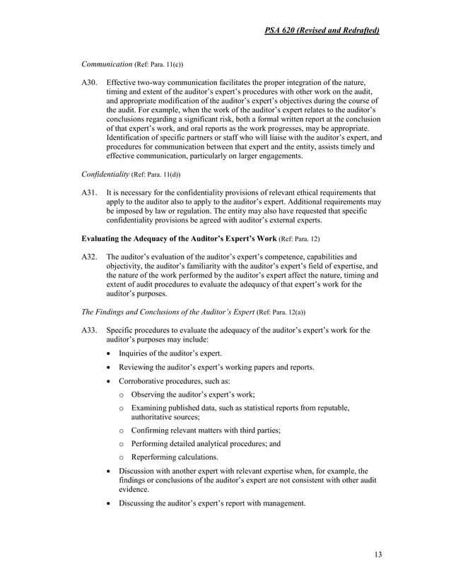 Psa 620-revised-and-redrafted | PDF