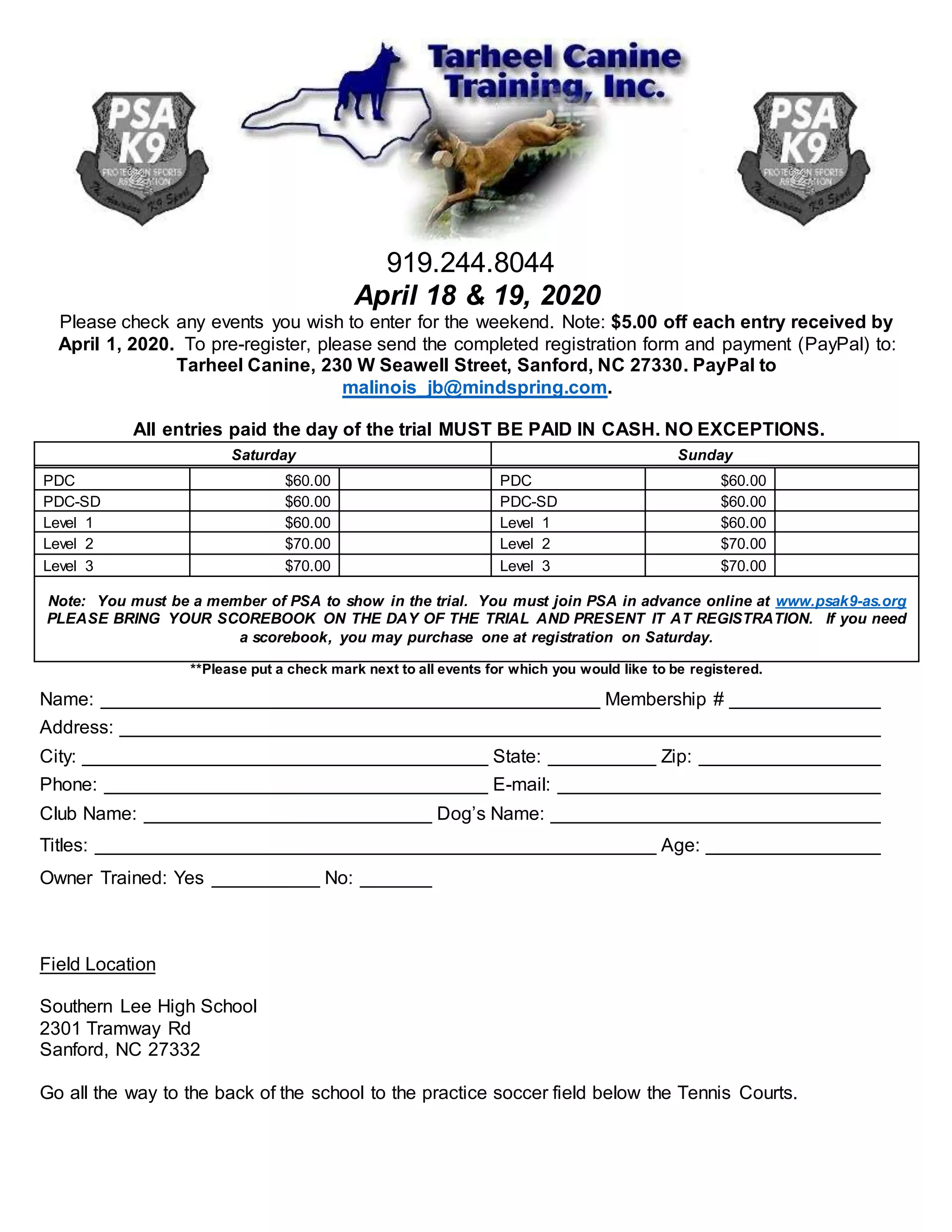 Psa trial-entry-form-2020 | DOC