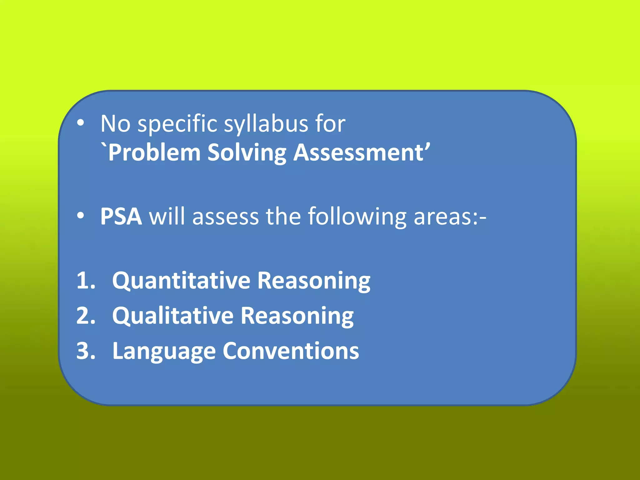 PSA Exam Pattern | PPTX