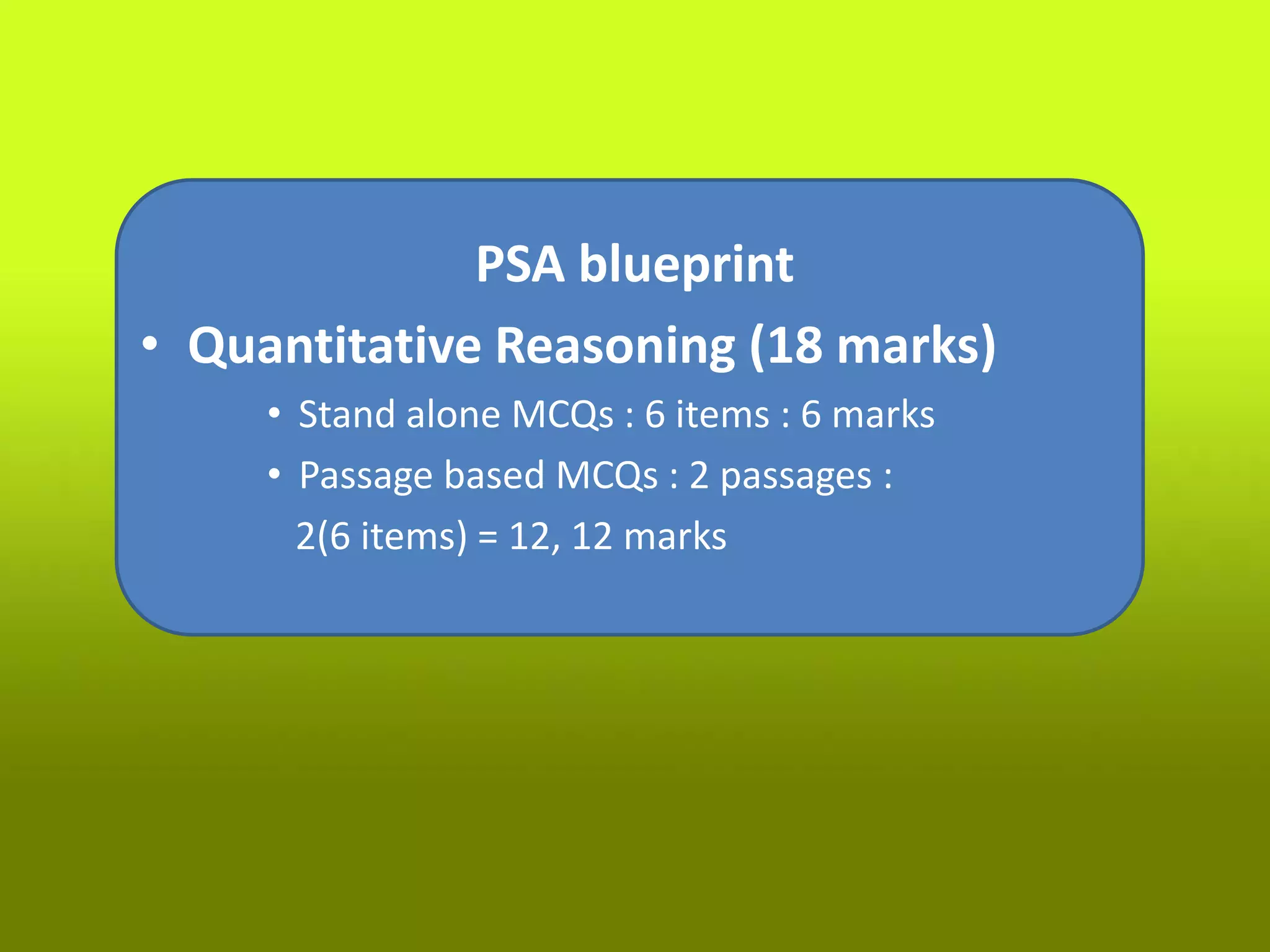 PSA Exam Pattern | PPTX