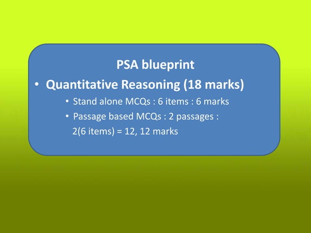 PSA Exam Pattern | PPT