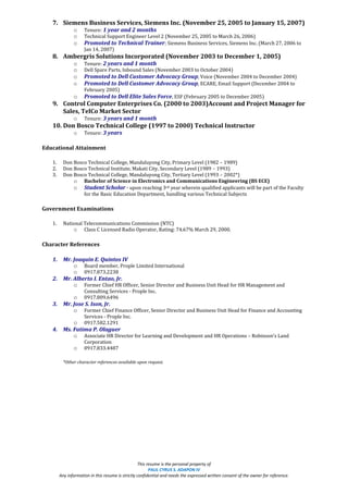 Paul's updated CV | PDF