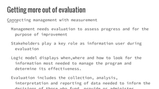 Logic Models for Evaluation | PPTX