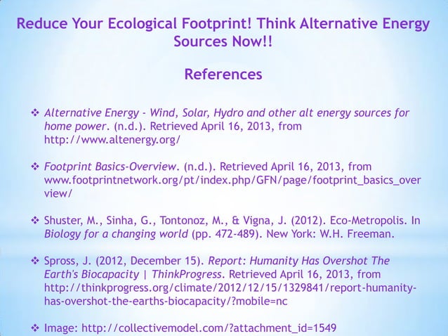 PSA Assignment-Ecological Footprint | PPT