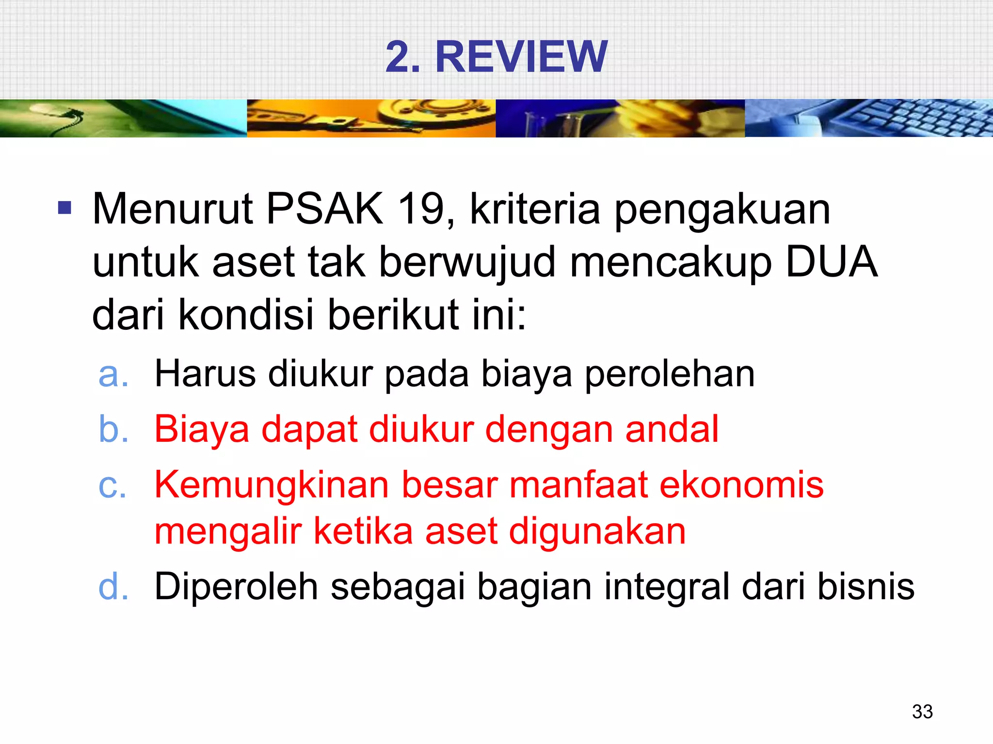Aset Tidak Berwujud - PSAK 19 | PPTX