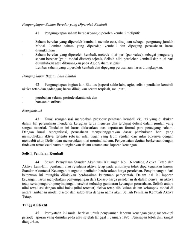 psak-21-akuntansi-ekuitas panduan penyusunan laporan ekuitas perusahaan | PDF
