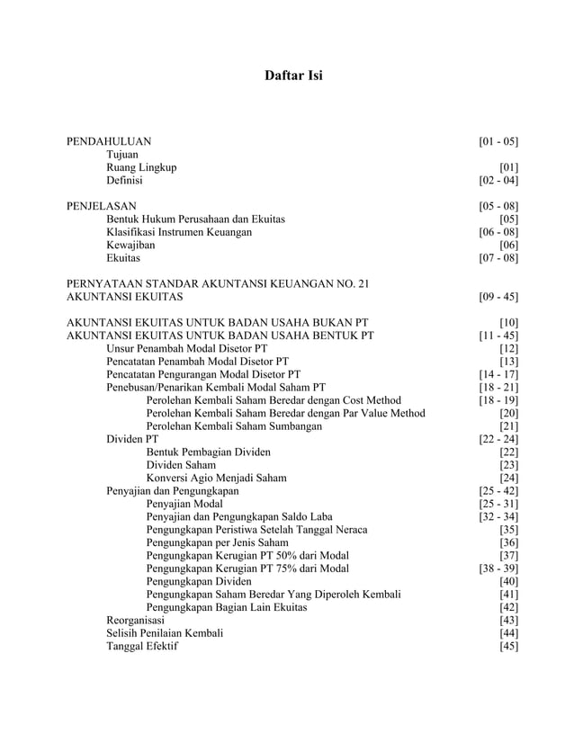 psak-21-akuntansi-ekuitas panduan penyusunan laporan ekuitas perusahaan | PDF