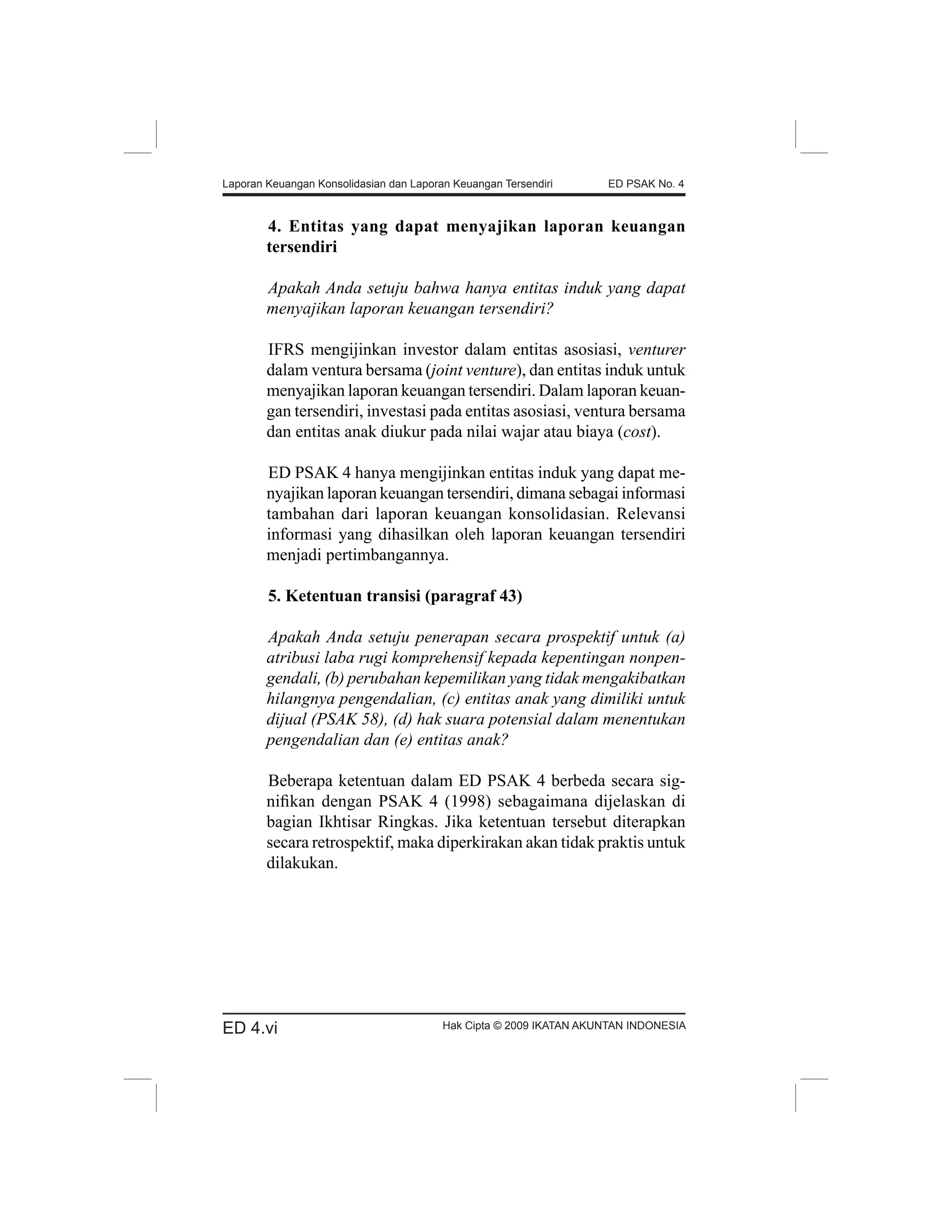 Psak 4-laporan keuangan konsolidasian dan laporan keuangan tersendiri | PDF