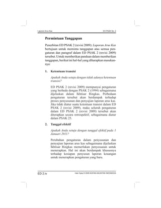 Psak 2 (rev. 2009) laporan arus kas | PDF