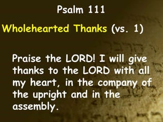 Psalm 111 | PPT