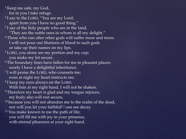 Psalm 16 | PPT | Christianity | Religion & Spirituality