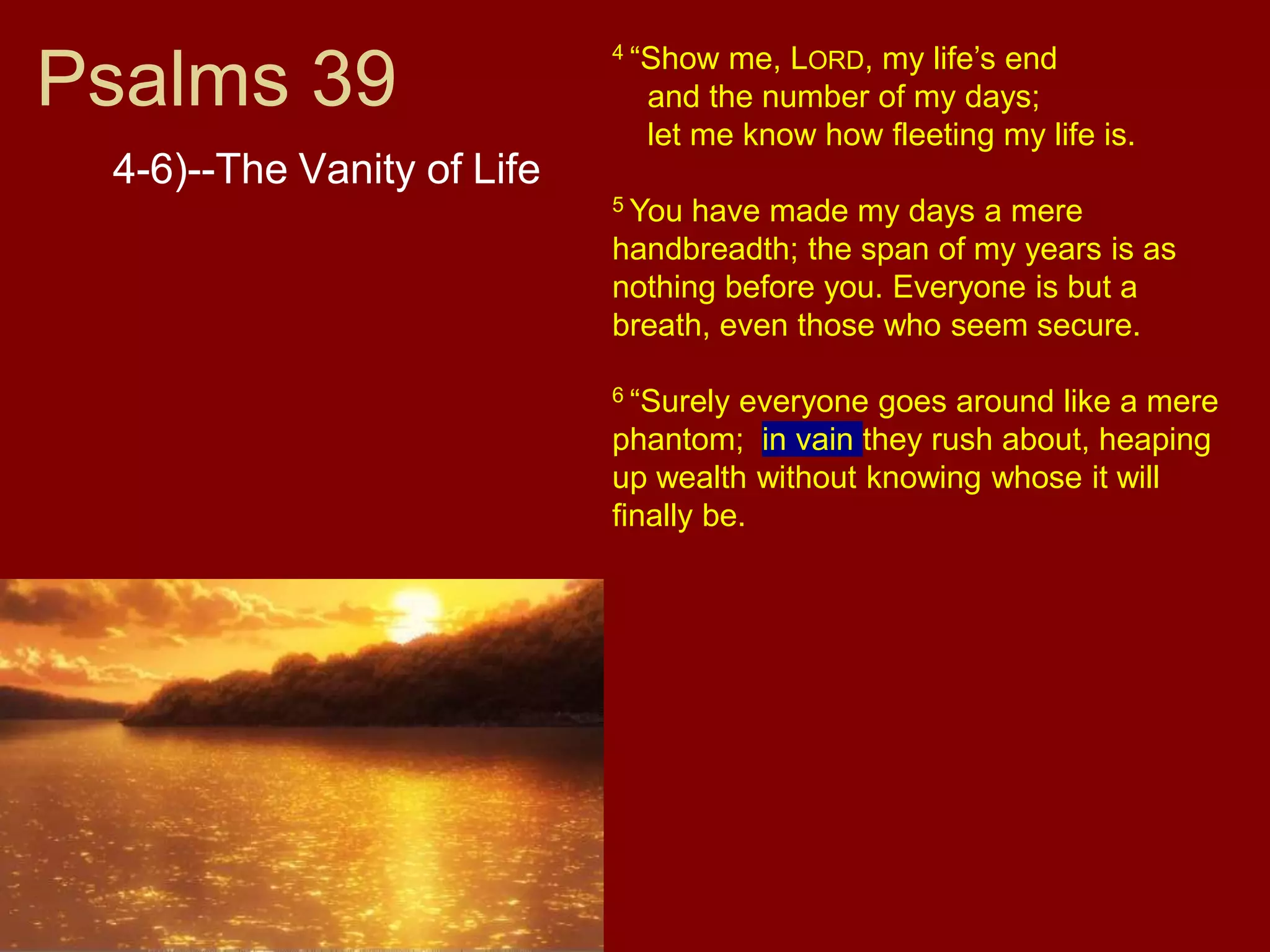 Psalm 39 | PPT | Free Download
