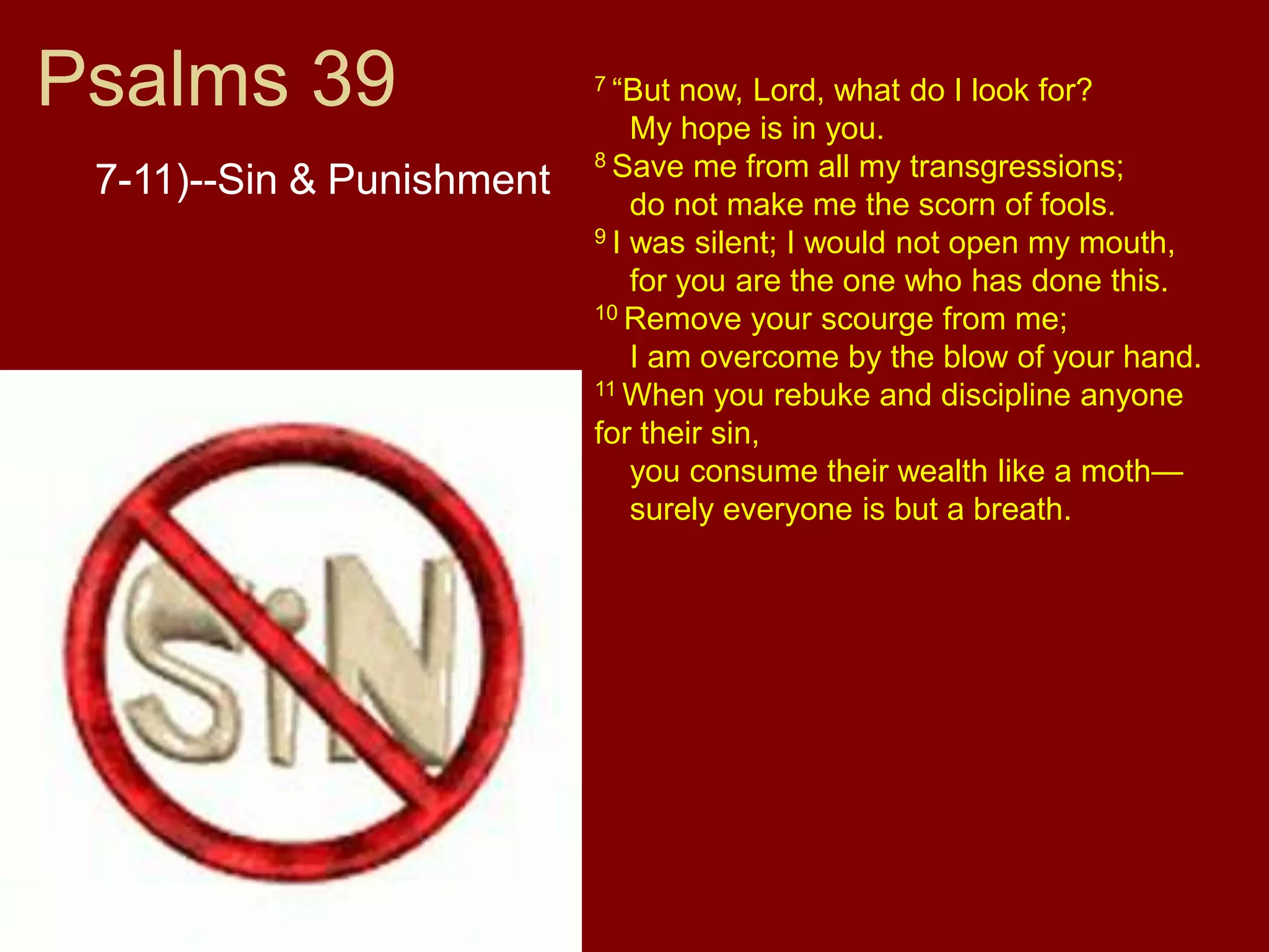 Psalm 39 | PPT | Free Download