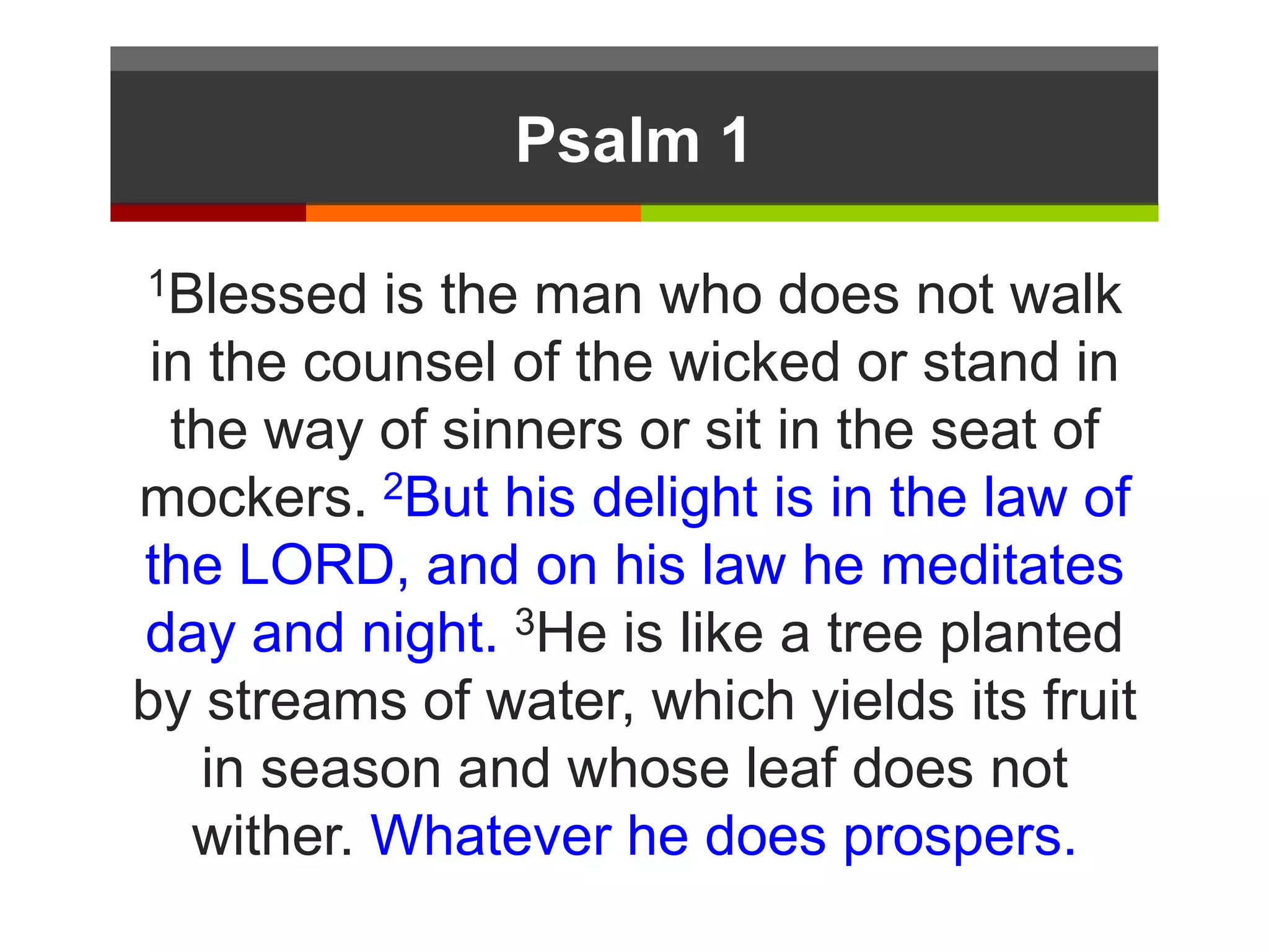 Psalm 1 17th July 2011 | PPTX