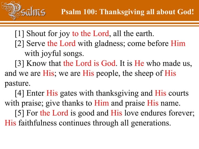Psalm 100 power point | PPT | Christianity | Religion & Spirituality