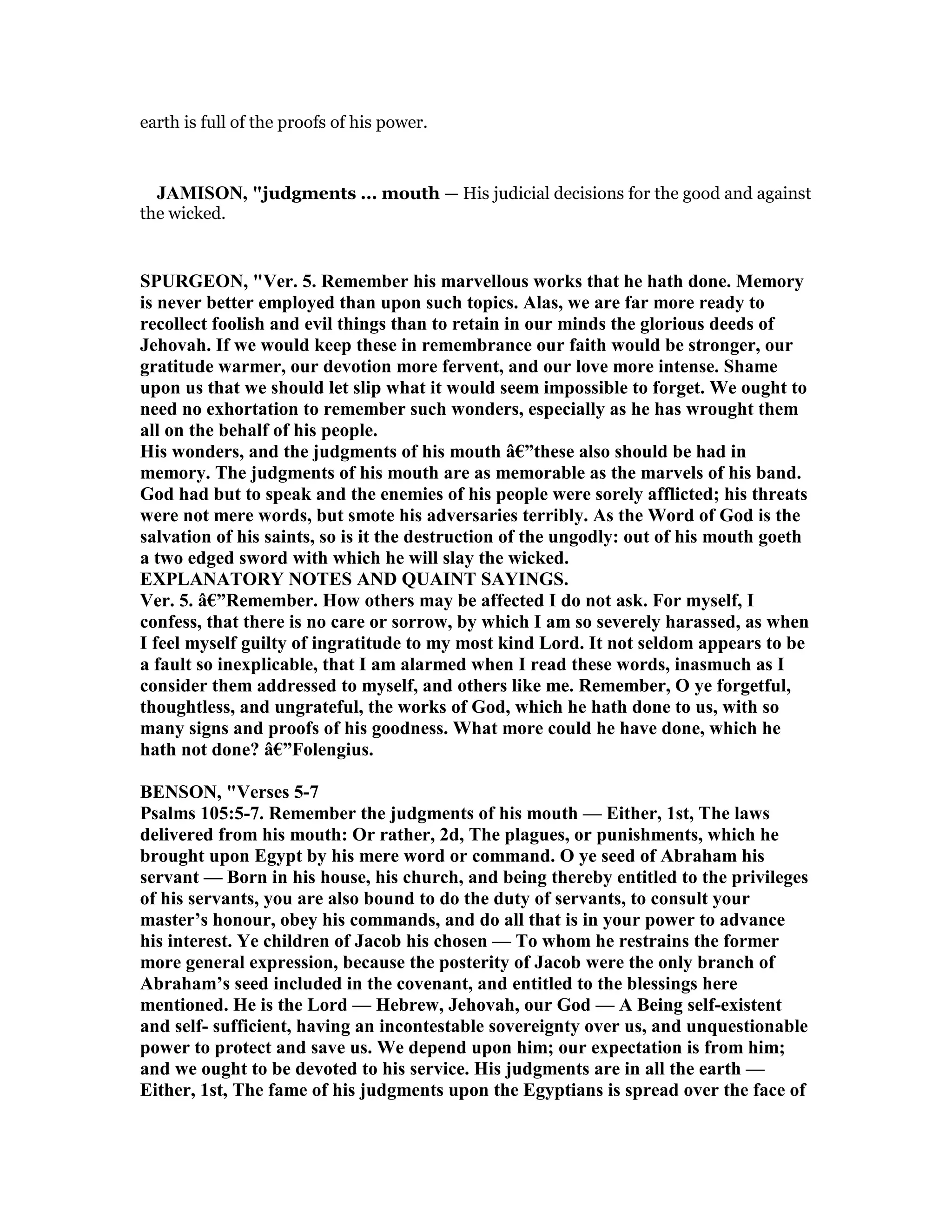 Psalm 105 commentary | PDF