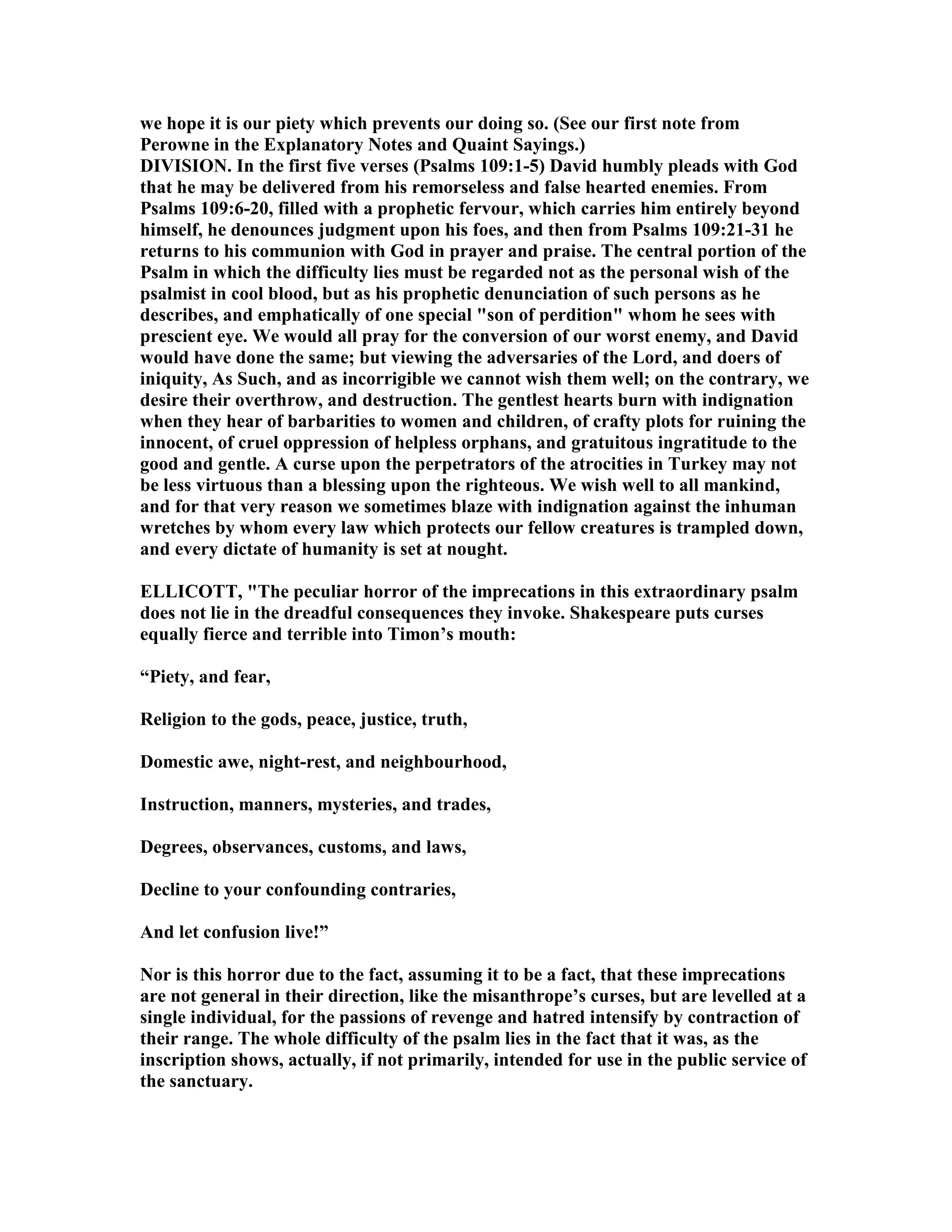Psalm 109 commentary | PDF